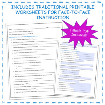 History and Structure of the Federal Reserve Webquest Distance Learning ...