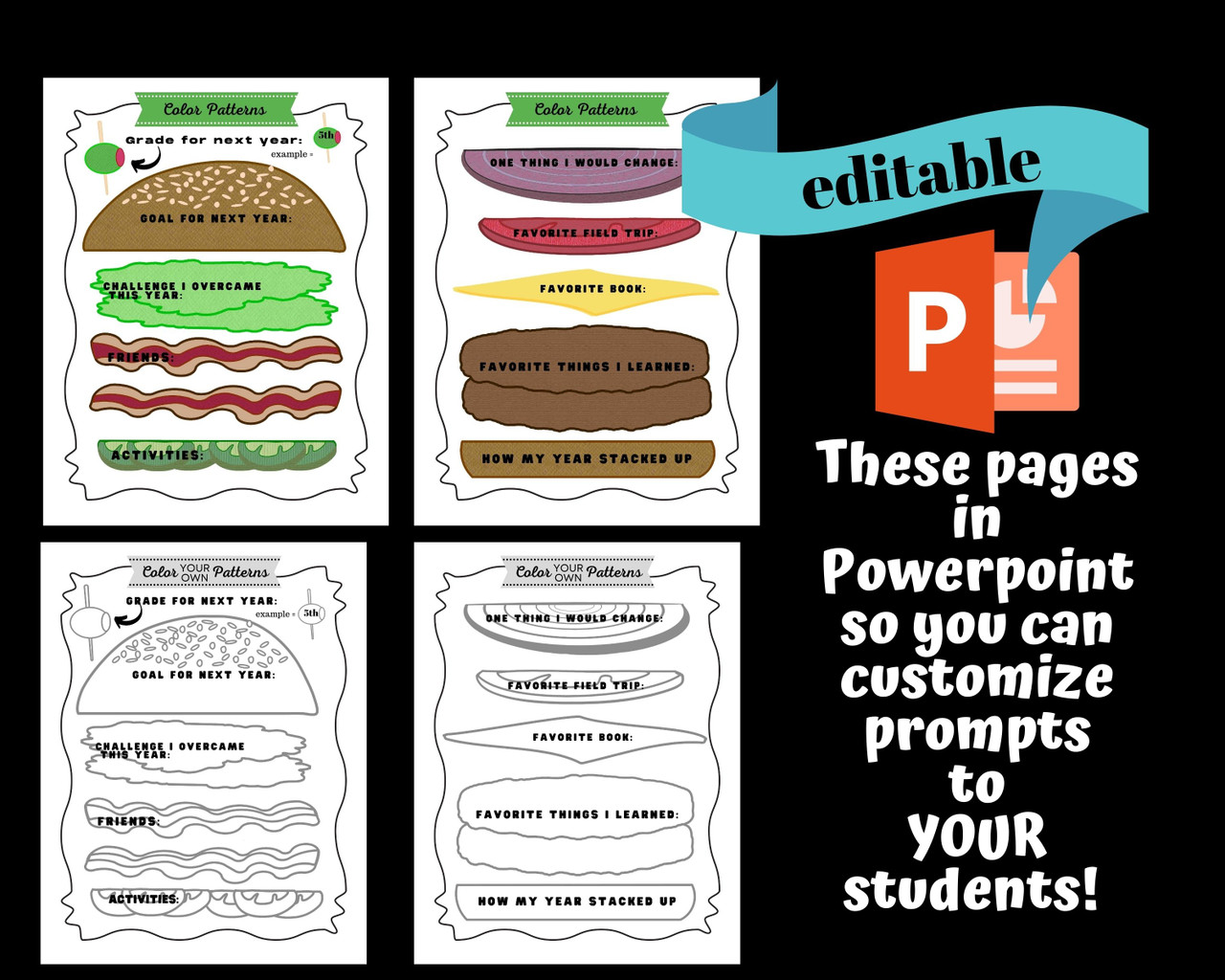 End of the Year Activity - How My Year Stacked Up Hamburger Craftivity ...