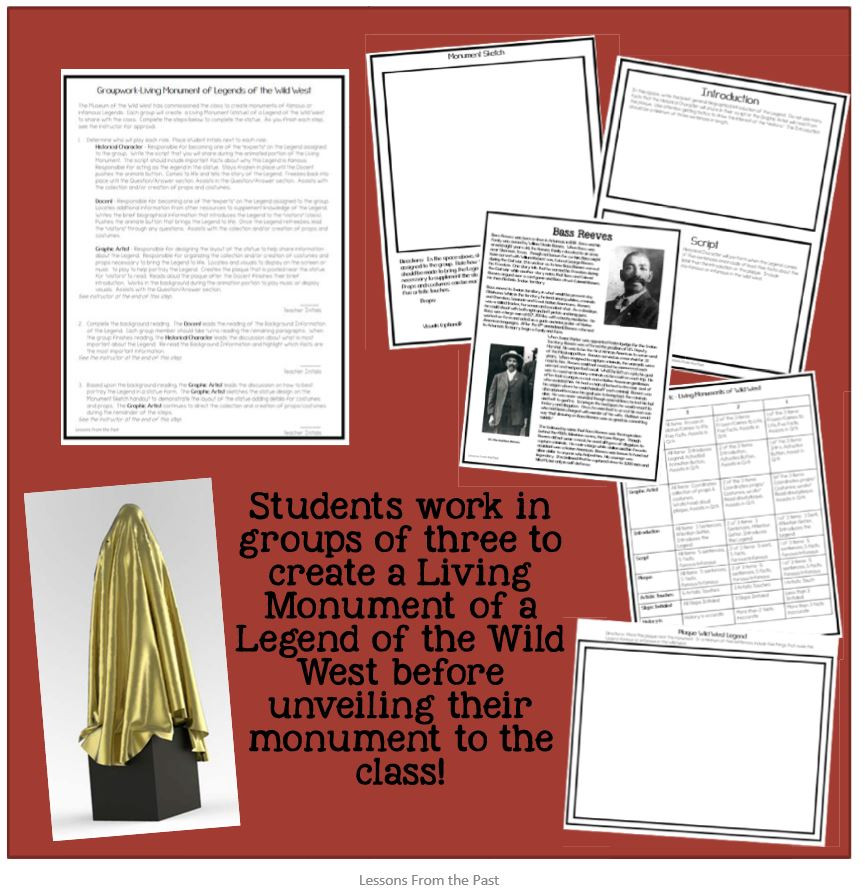 Legends of the Wild West - Living Monuments Groupwork Activity - Amped ...