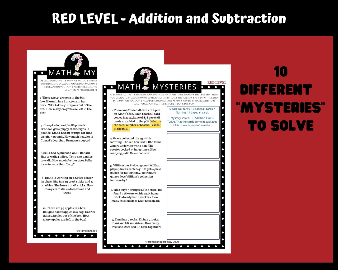 Math Mysteries - Take the PROBLEM out of math word problems
