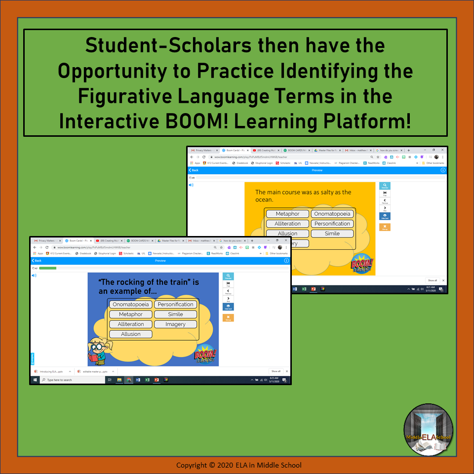 FREE - Figurative Language BOOM! Cards (TM) SAMPLE