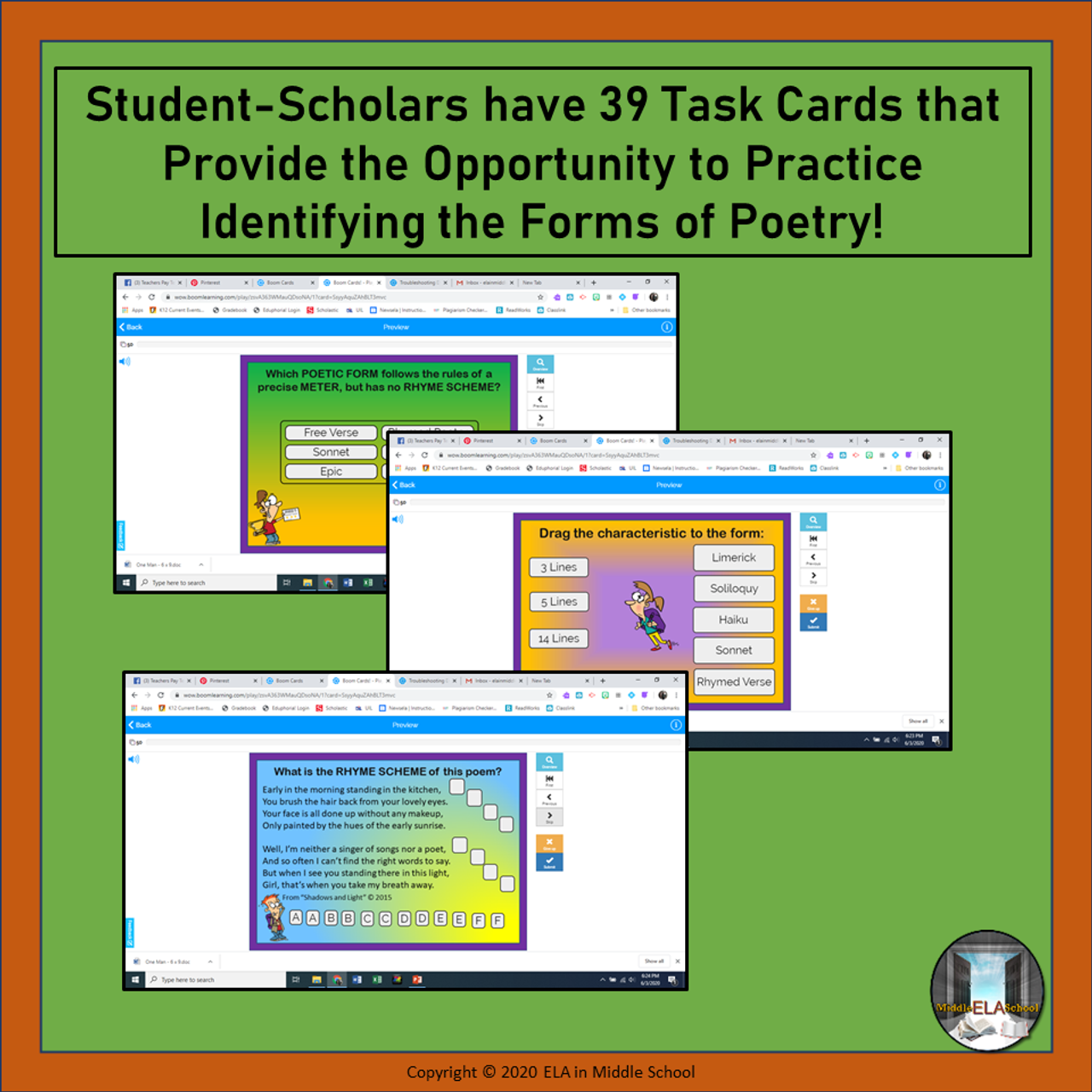 Poetry Genre: The Poetic Forms BOOM! Cards (TM)