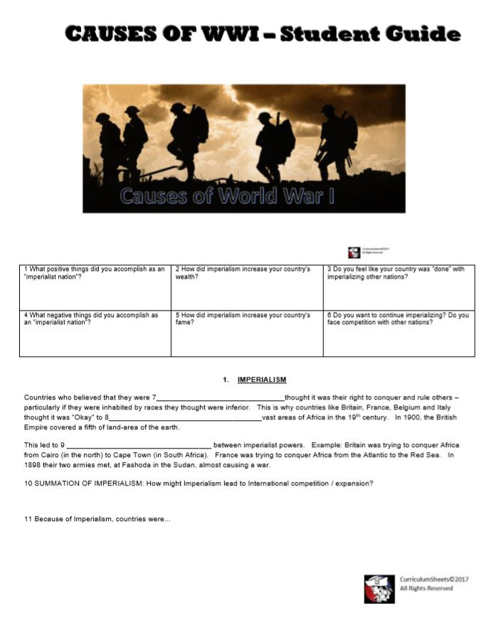 World History Causes of World War I-Bundle - Amped Up Learning