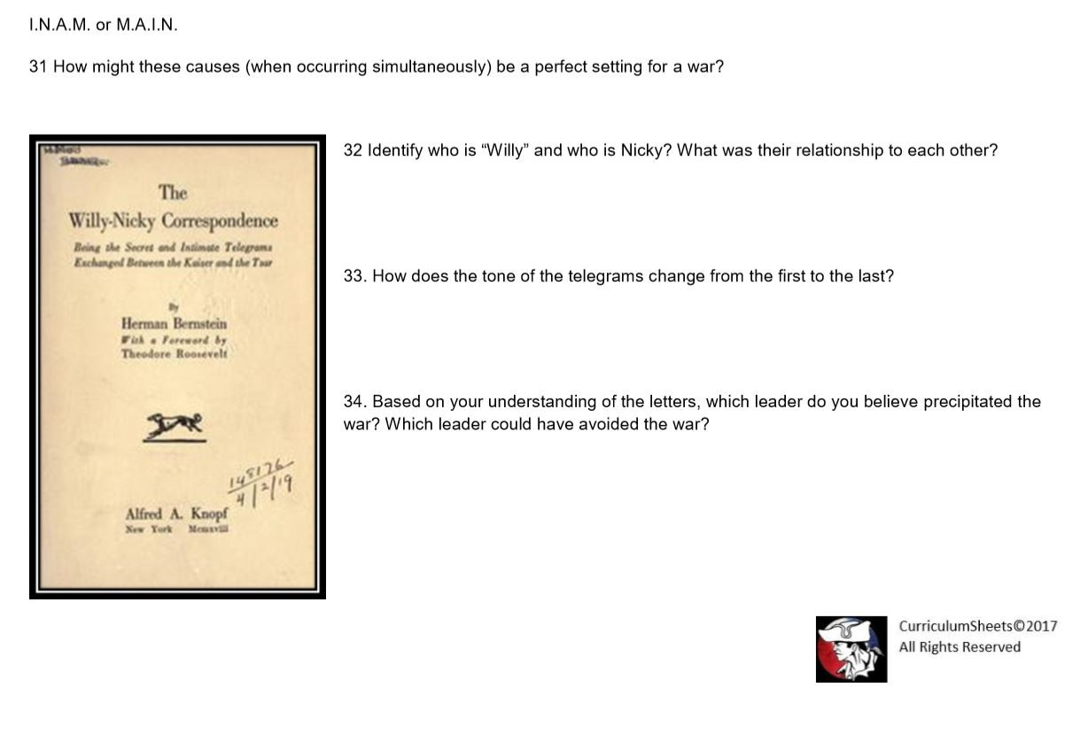 World History Causes of World War I-Bundle - Amped Up Learning