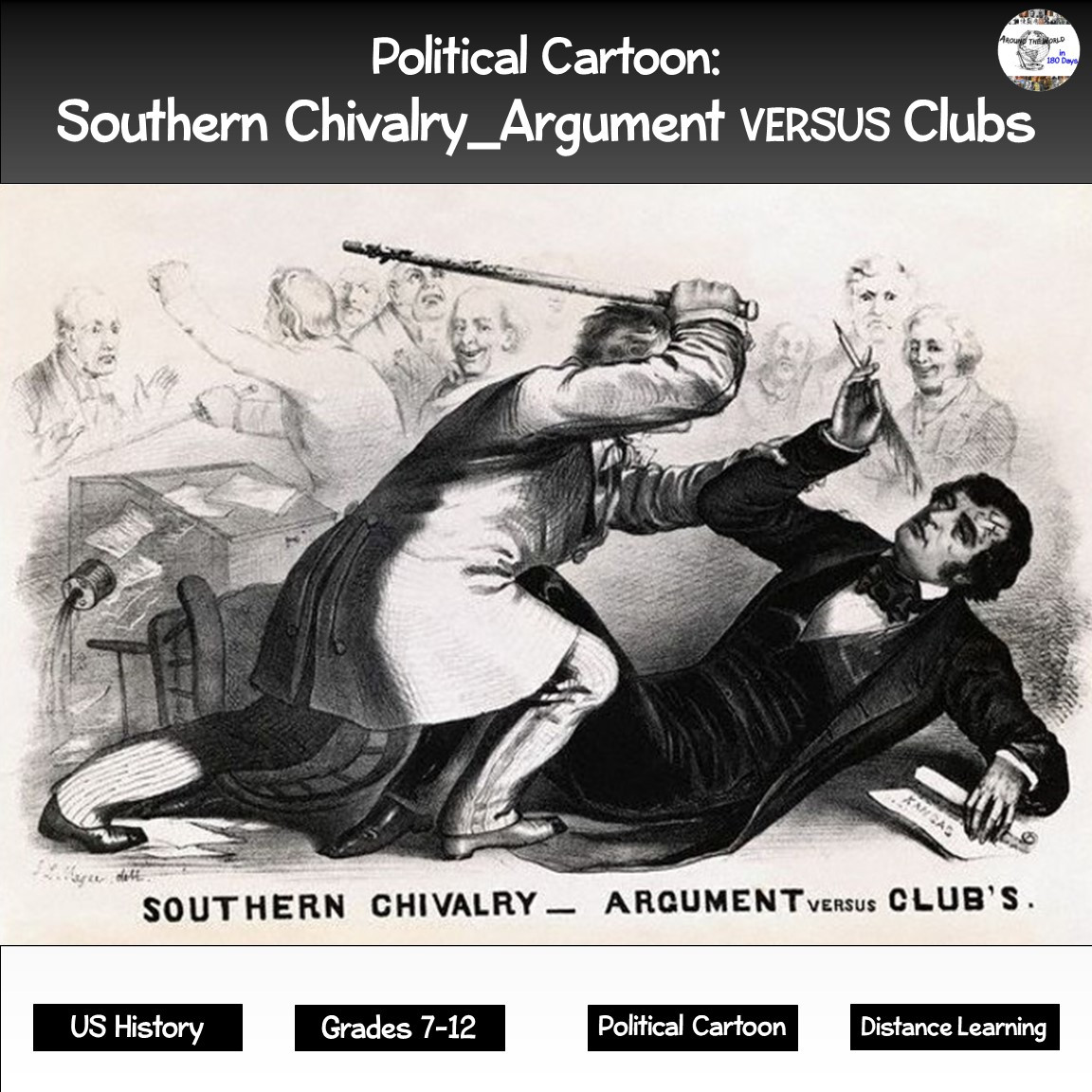 Political Cartoon: Southern Chivalry __ Argument versus Clubs - Amped ...