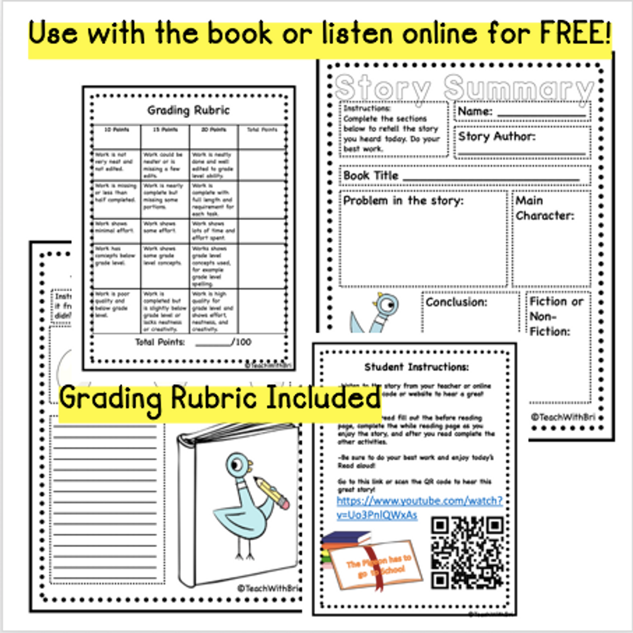 Digital Version - Virtual Read-A-Loud The Pigeon Has to go to School