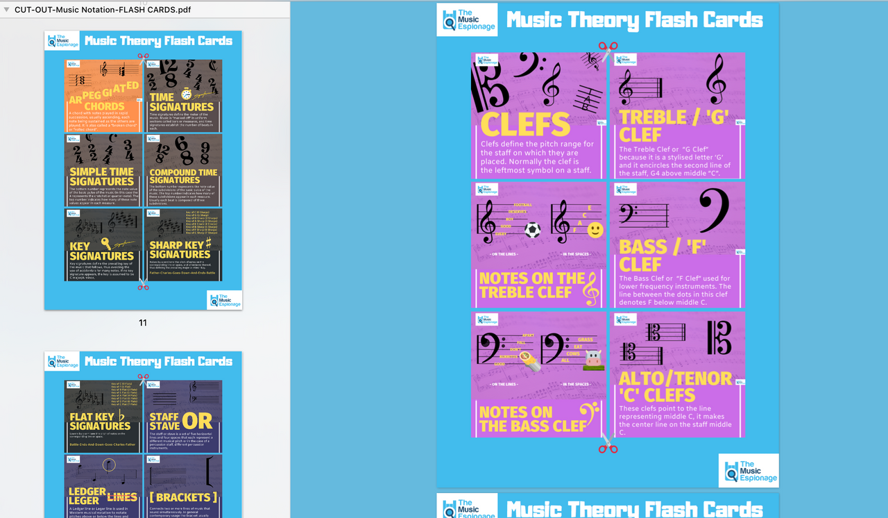 Music Notation - Flash Cards