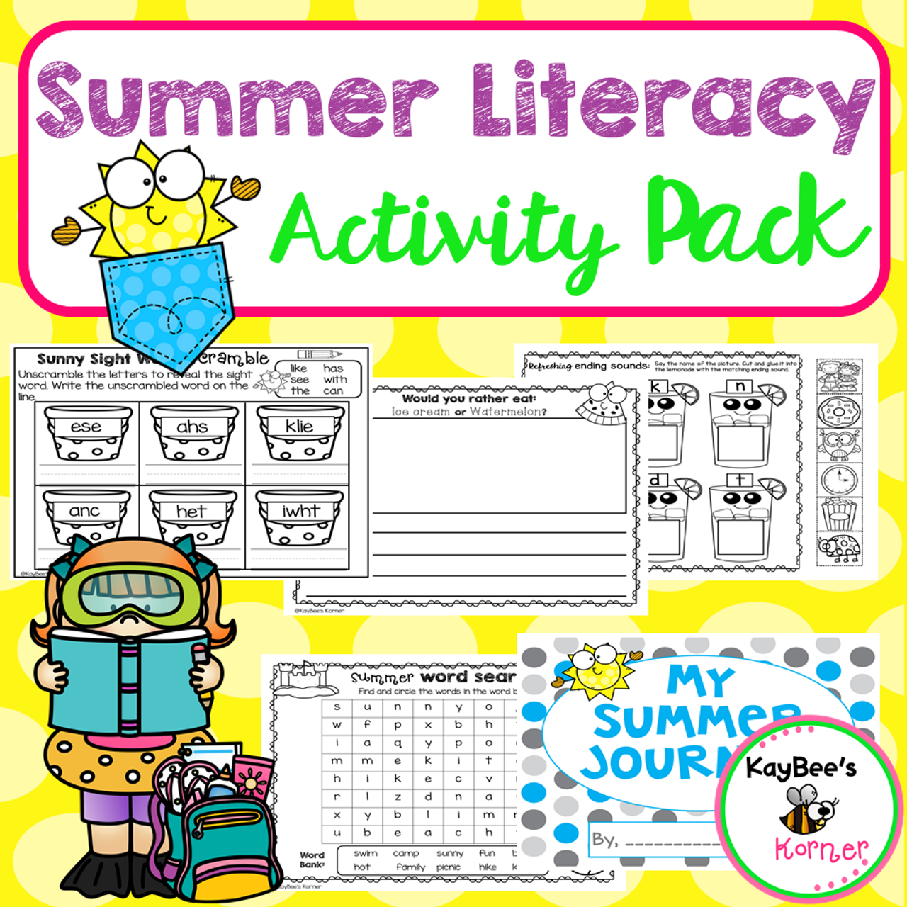 Summer Literacy Activity Pack - NO PREP!