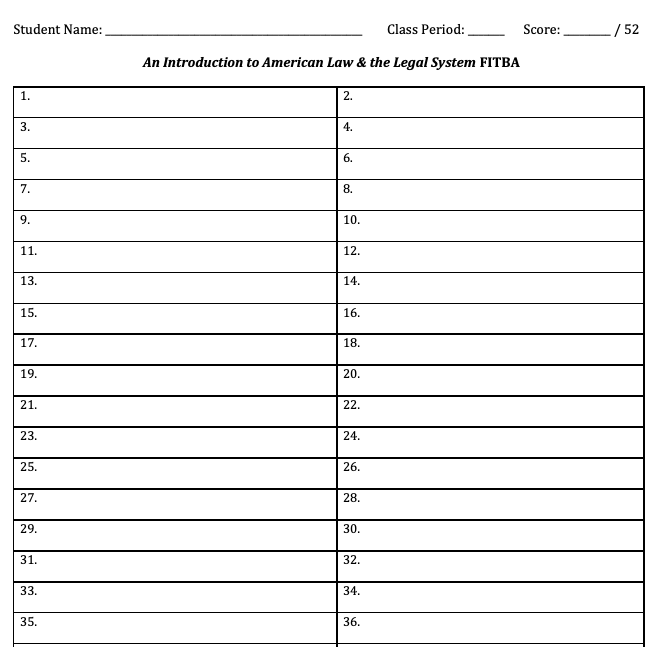 American Law: Intro to Law: UNIT STUDY GUIDE - Amped Up Learning
