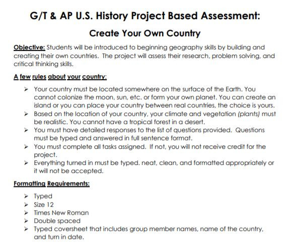 End of the year project: Build a Country - Amped Up Learning