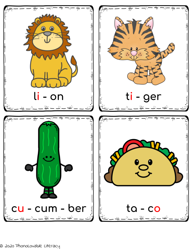 FREE Syllable Types: Picture-Card Games & Visual Reference Charts
