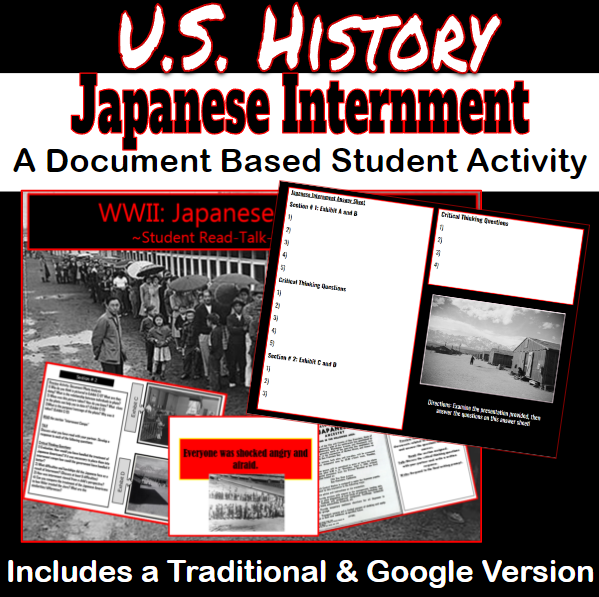 WWII | Japanese Internment Student Activity | Document Based Activity ...