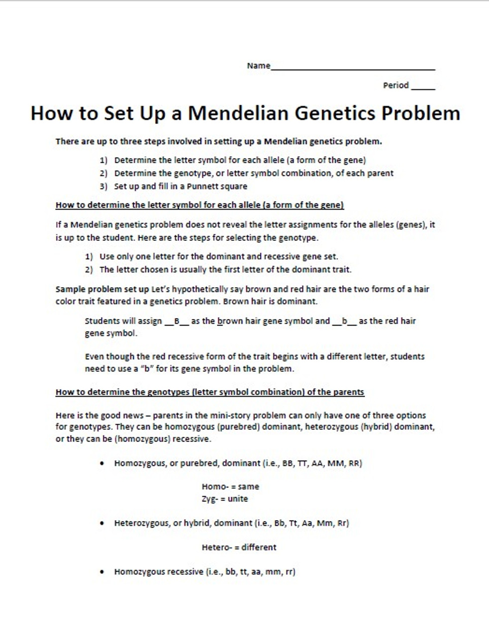 How To Set Up A Mendelian Genetics Problem Guide And Fundamental