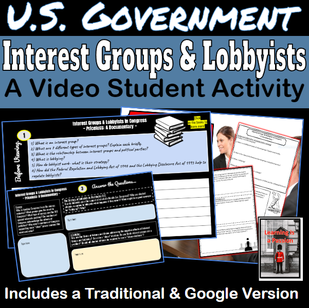 U.S. Government | Interest Groups & Lobbyists | A Video Activity ...