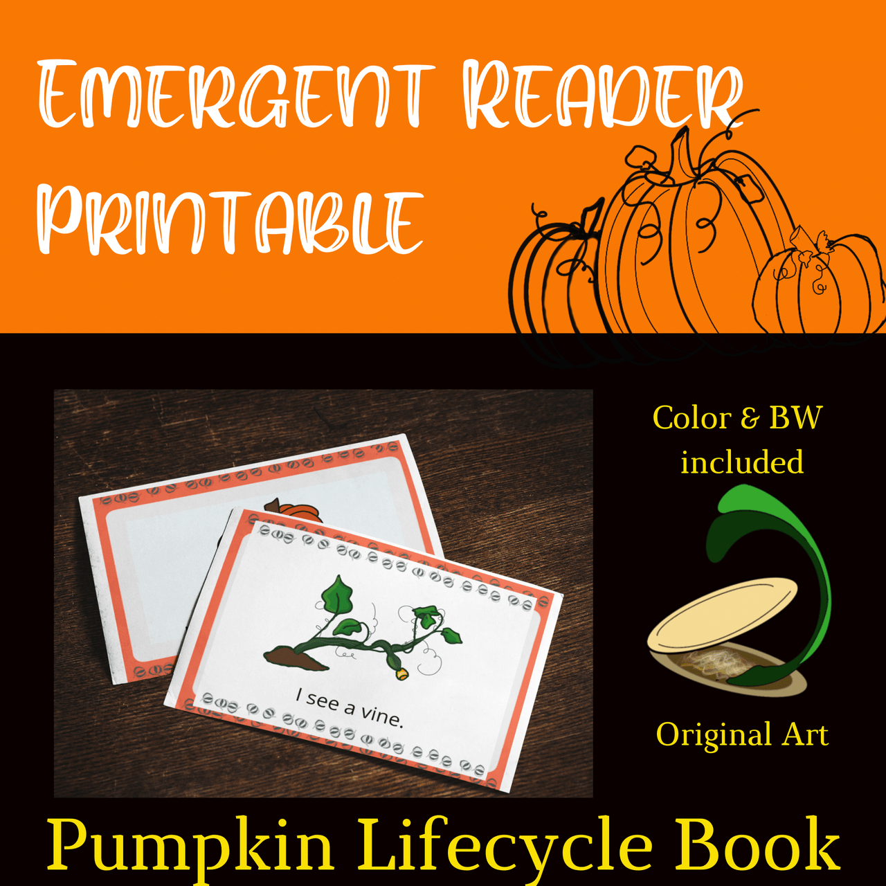 Emergent Reader "I See a Pumpkin" Kindergarten High Frequency Words ...