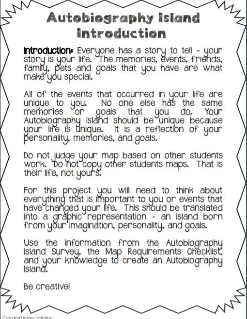 Beginning of the Year Activity: Autobiography Island - Amped Up Learning