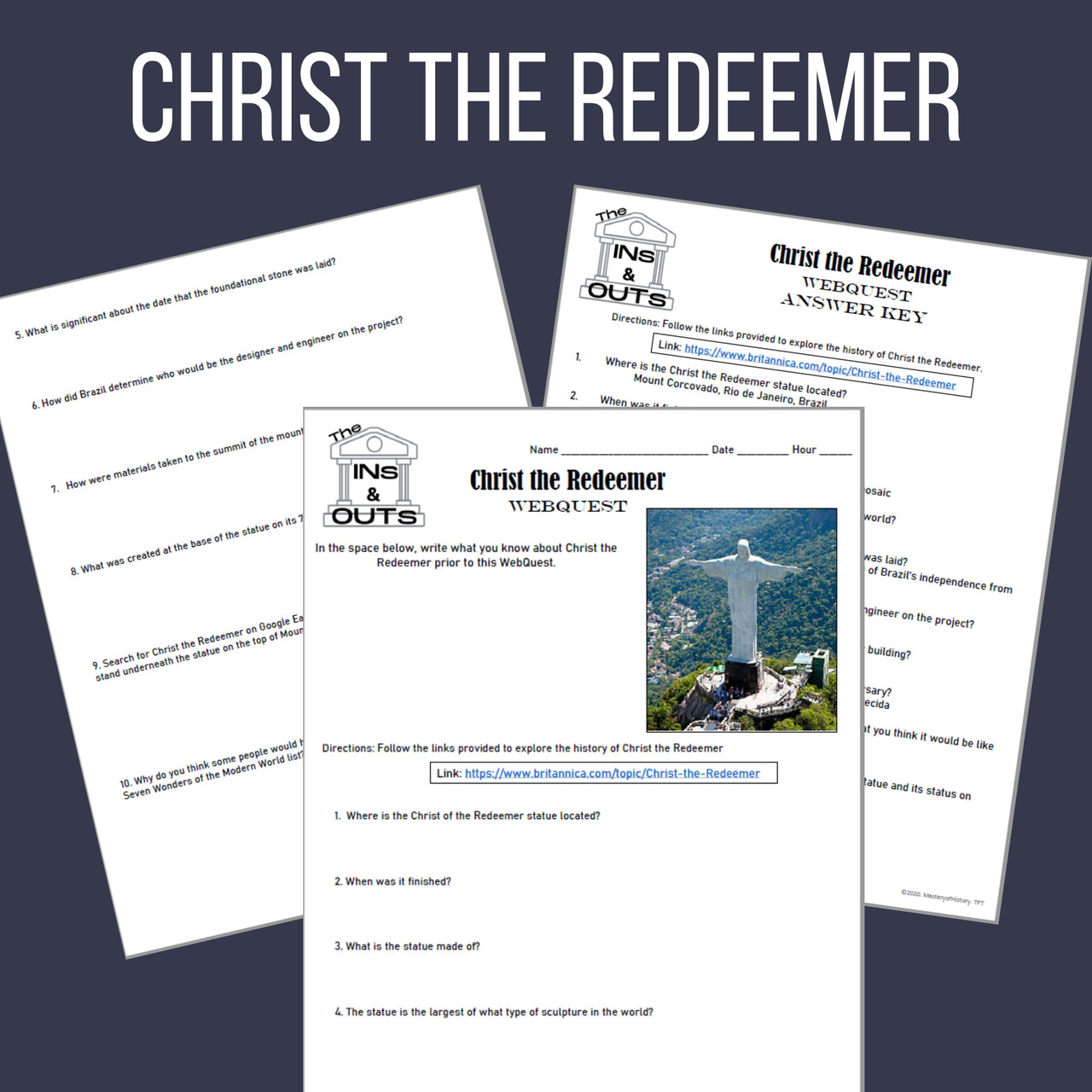 Christ the Redeemer WebQuest (Google Compatible) - Amped Up Learning