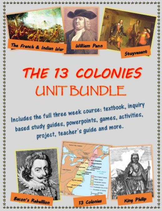 Jamestown, Plymouth, and the 13 Colonies unit bundle, including text ...