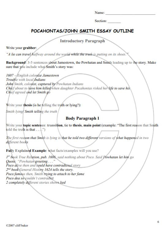 Did Pocahontas Save John Smith? An Investigation and Essay Activity ...
