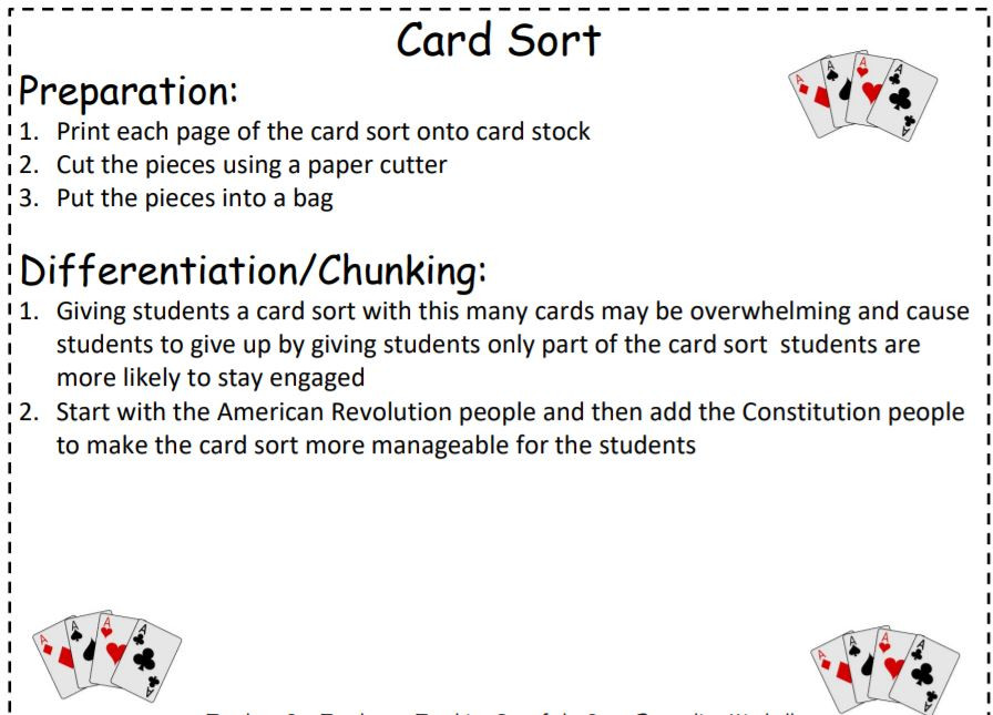 American Revolution & Constitution People Card Sort - Amped Up Learning