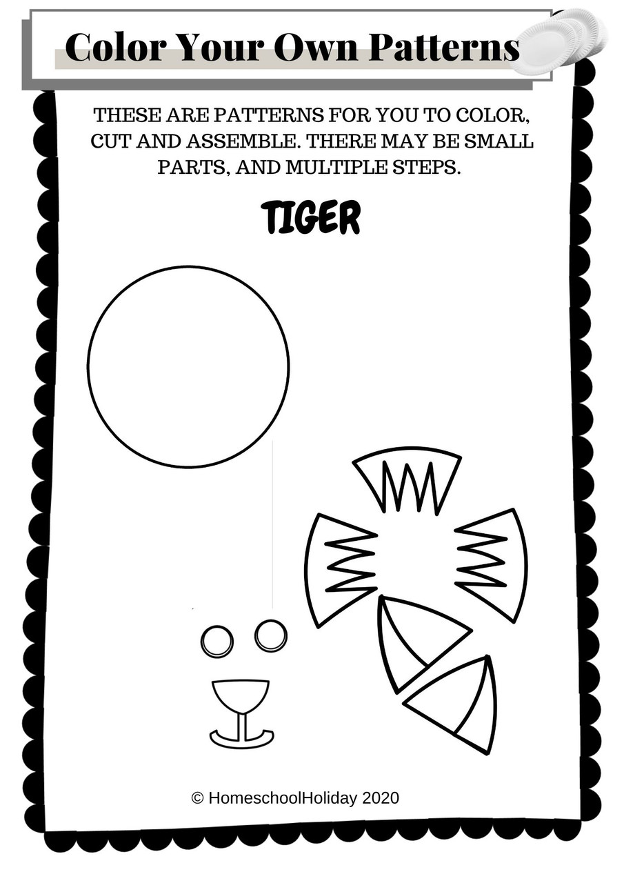 Tiger Paper Plate Animal Craft Paper & DIGITAL version!-International ...