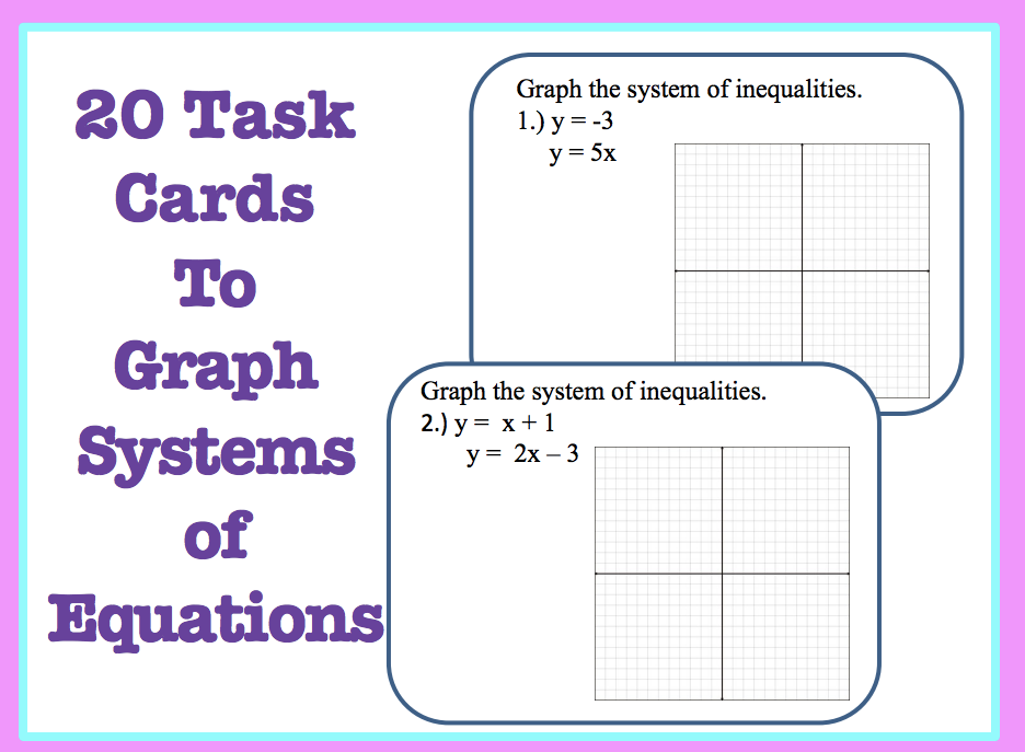 Graphing Systems of Equations: 20 Task Cards - Amped Up Learning