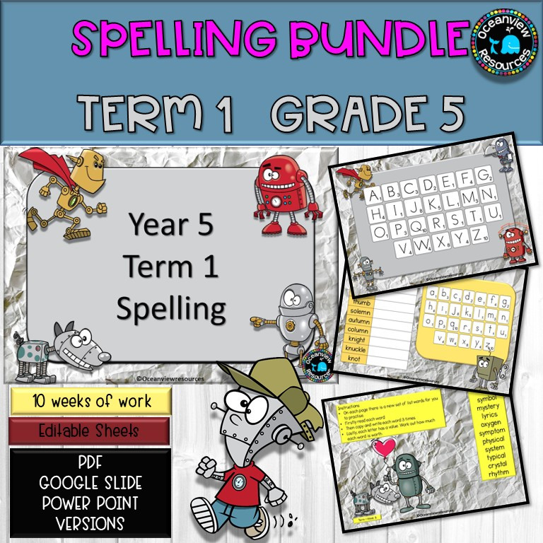 Spelling Term 1 Grade 5 - Amped Up Learning