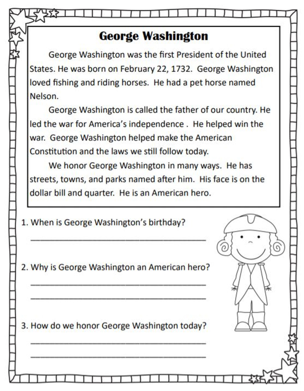 Presidents' Day Passages with Comprehension Questions *No Prep* - Amped ...