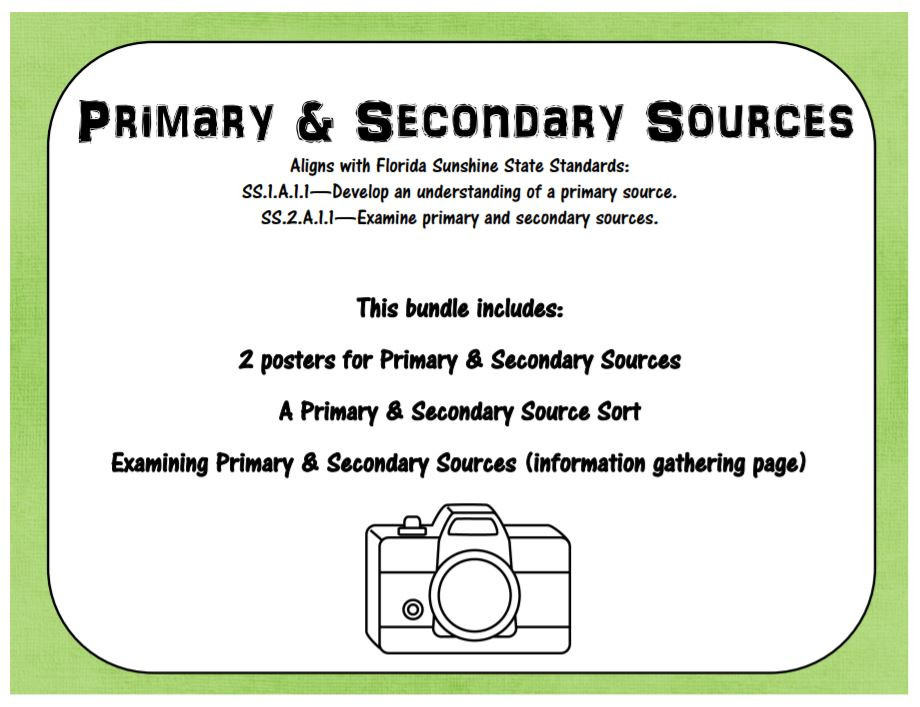 Primary and Secondary Sources Bundle - Amped Up Learning