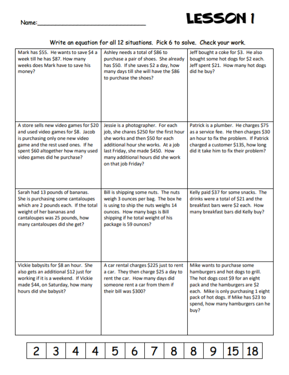Equations and Inequalities - Assignments - Amped Up Learning