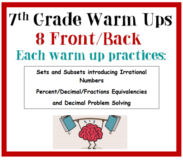 7th Grade Warm-ups - Set 5 - Amped Up Learning