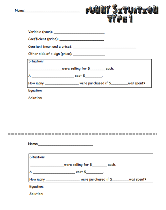 Writing y=mx+b Equations from Real World Situations - Amped Up Learning