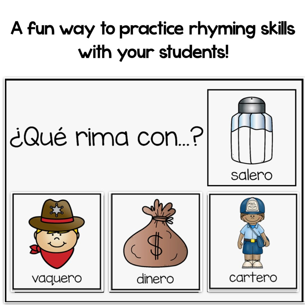 Rimas/Rhyming Mats In Spanish - Amped Up Learning