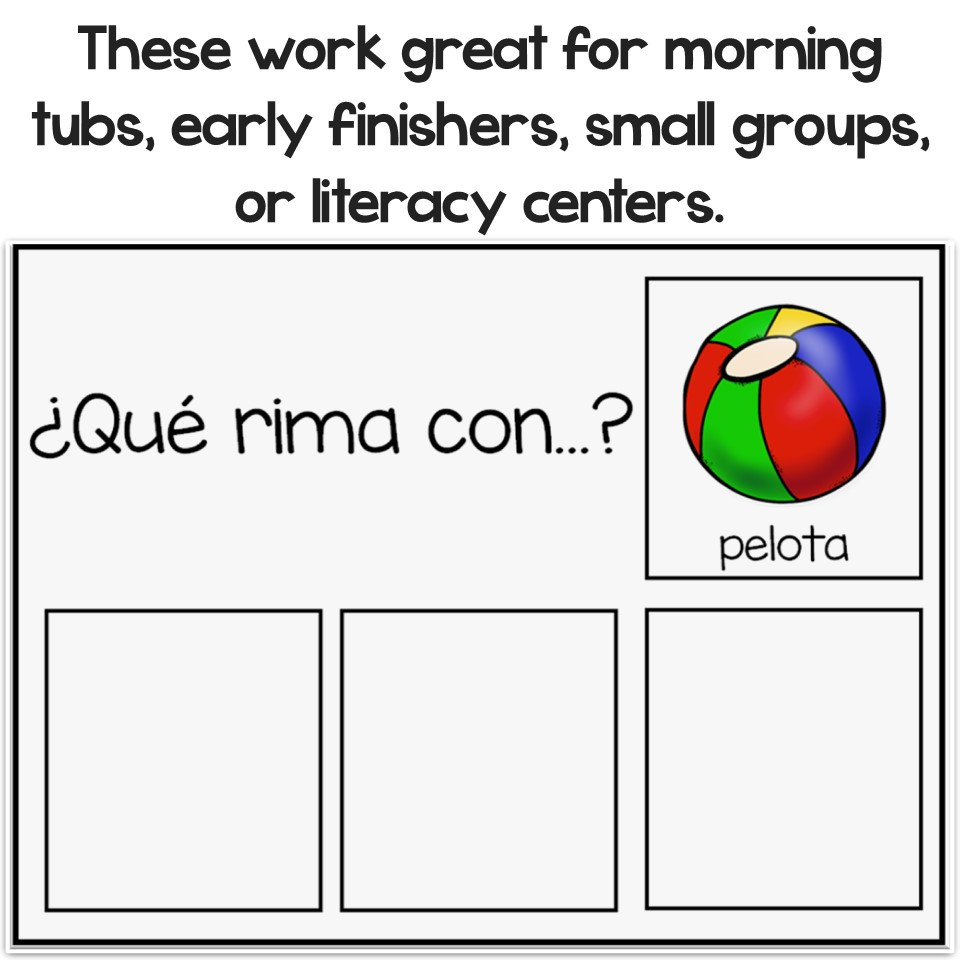 Rimas Spanish Rhyming Words Worksheets Centers And Boom