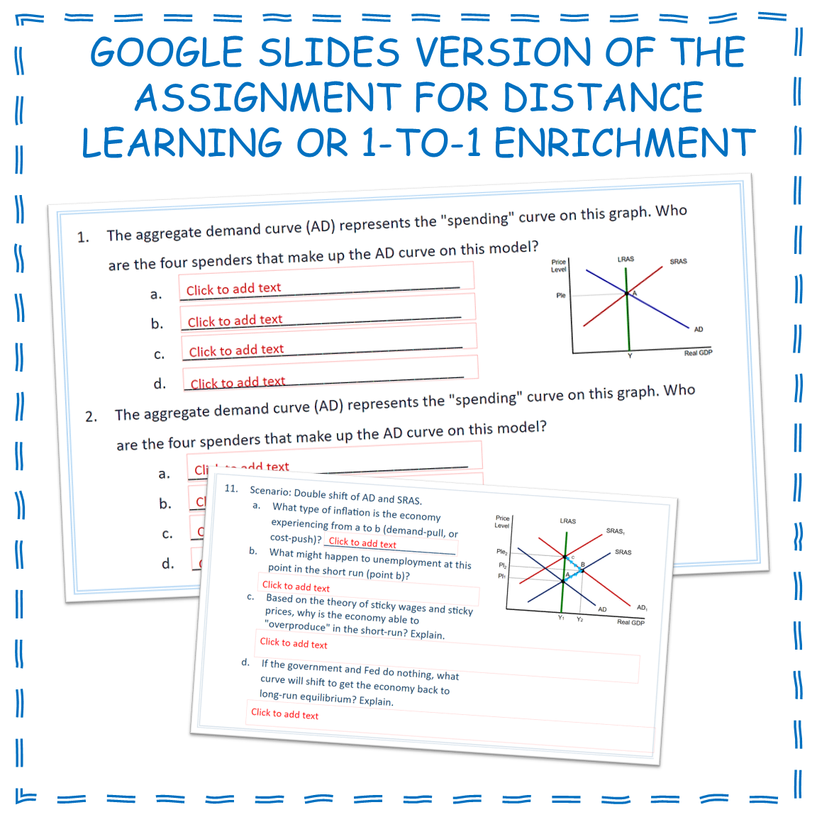 Aggregate Supply and Demand Worksheet Distance Learning Google Slides ...