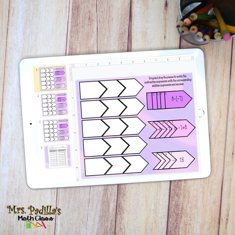 Subtracting Integers Matching Activity - Amped Up Learning