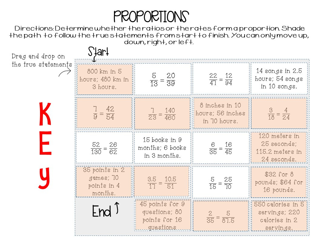 Proportions Path-Finding Puzzle Digital/Printable Activity - Amped Up ...