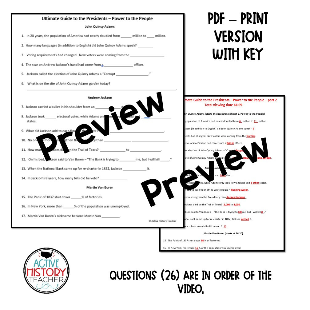 Ultimate Guide to the Presidents Video Guide Part 2 Distance Learning ...