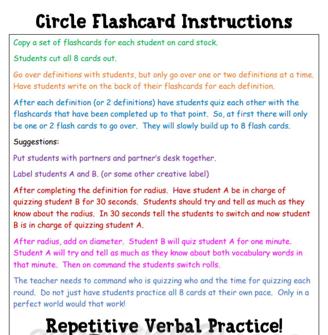 Circle Vocabulary - Amped Up Learning