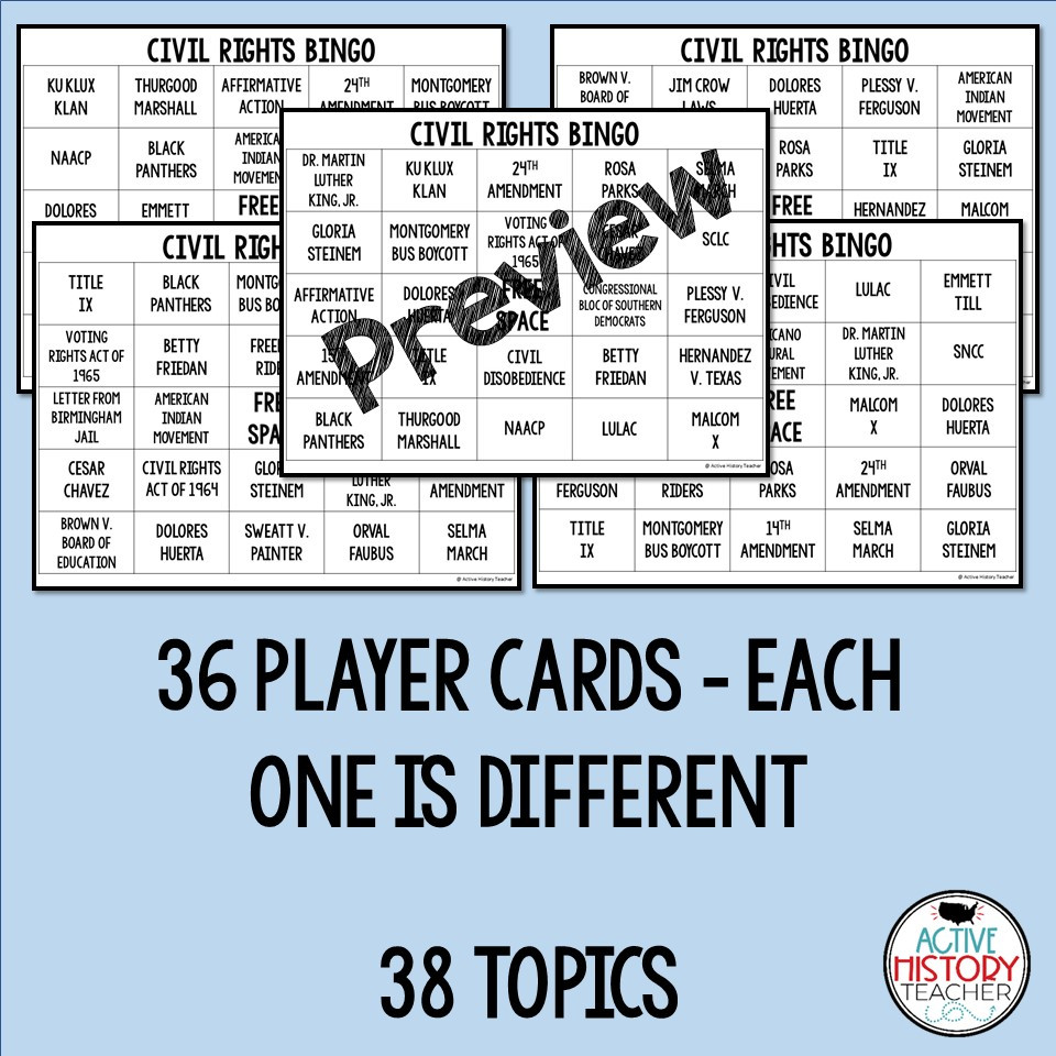 Civil Rights Bingo - Amped Up Learning