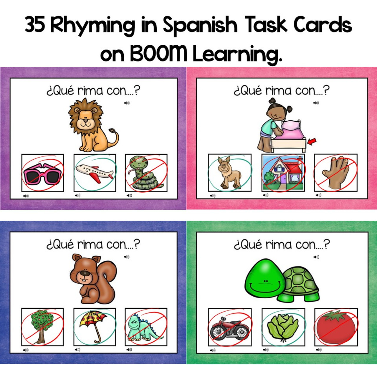 BOOM CARDS-Rhyming in Spanish (Distance Learning) - Amped Up Learning