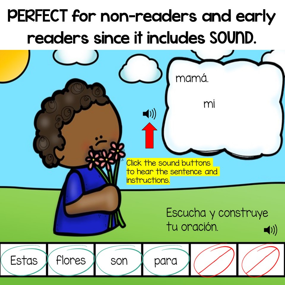 BOOM Cards Build a Sentence-Oraciones revueltas de primavera. Distance ...