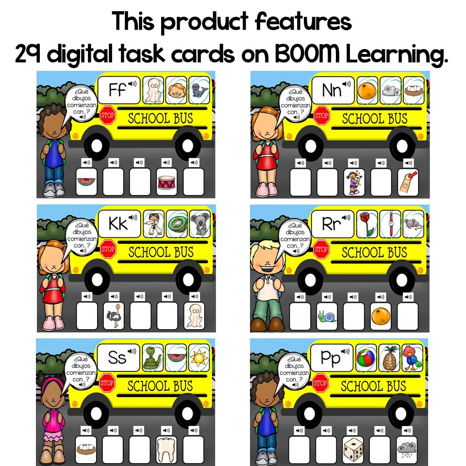 BOOM Cards Beginning Sound Sort in Spanish- Clasificando sonidos ...