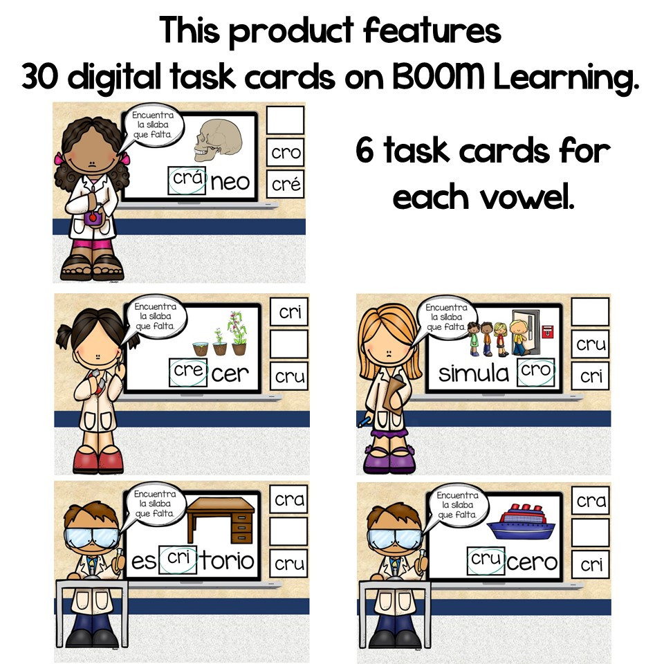 BOOM Cards Sílabas trabadas Cr (cra, cre, cri, cro and cru)- Distance ...