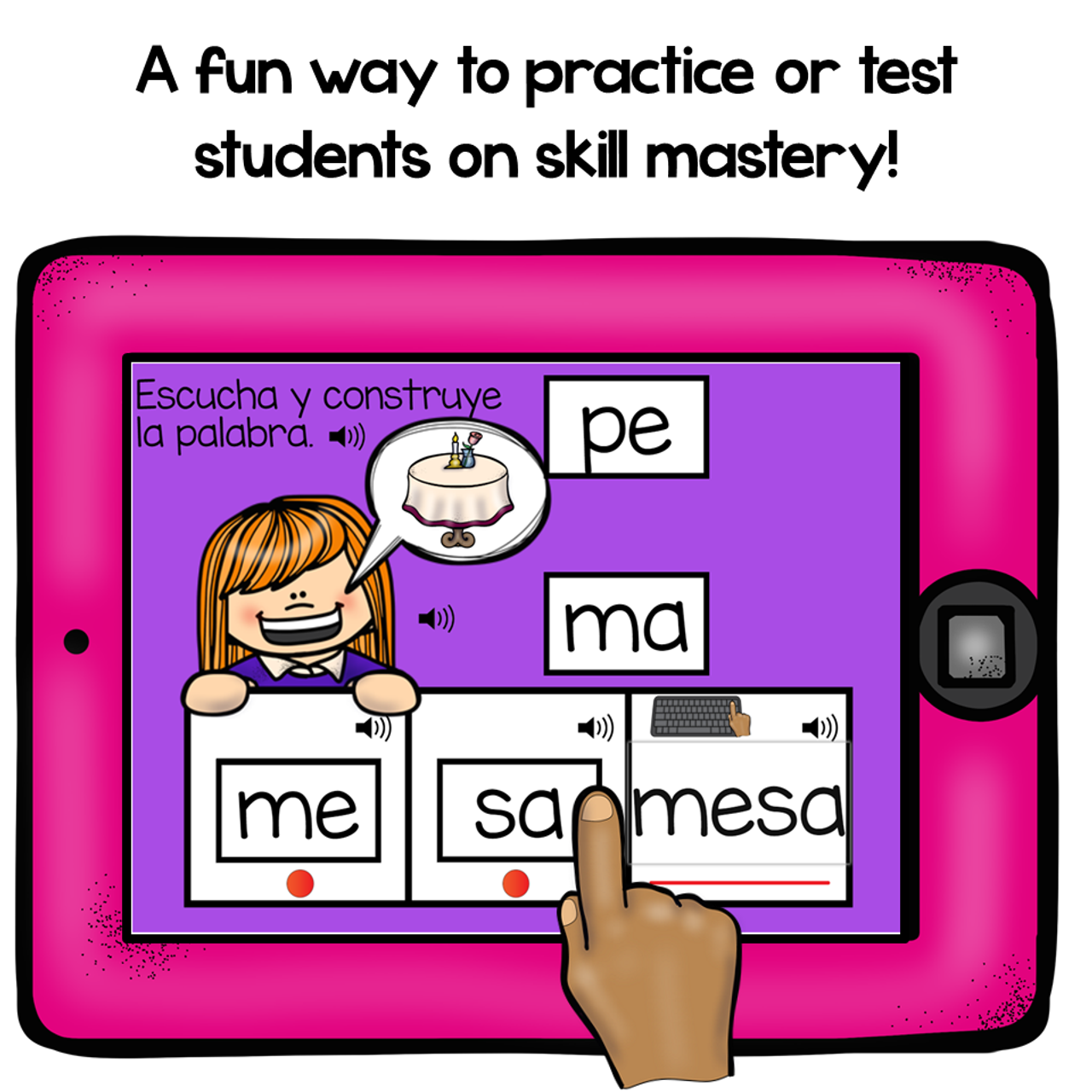 BOOM Cards Escucha y construye palabras de dos sílabas. Distance ...