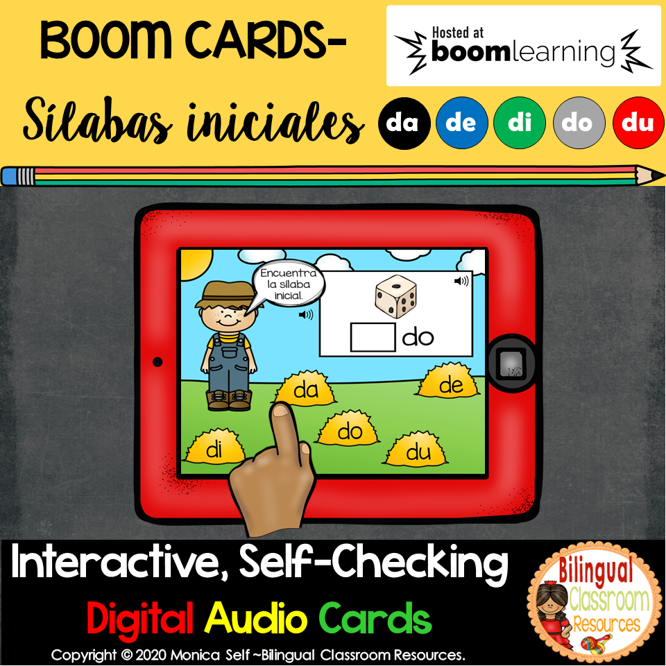 BOOM Cards Sílabas iniciales-da, de, di, do, du (Distance Learning ...