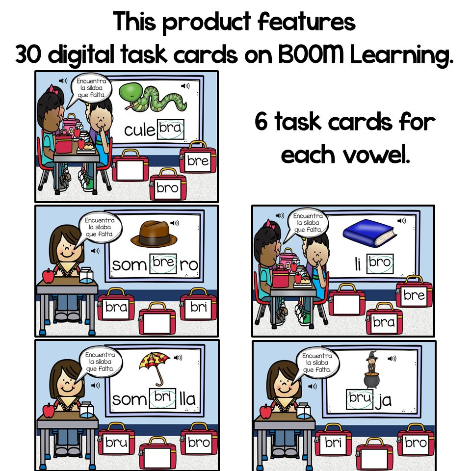 BOOM Cards Sílabas trabadas Br (bra, bre, bri, bro and bru)- Distance ...