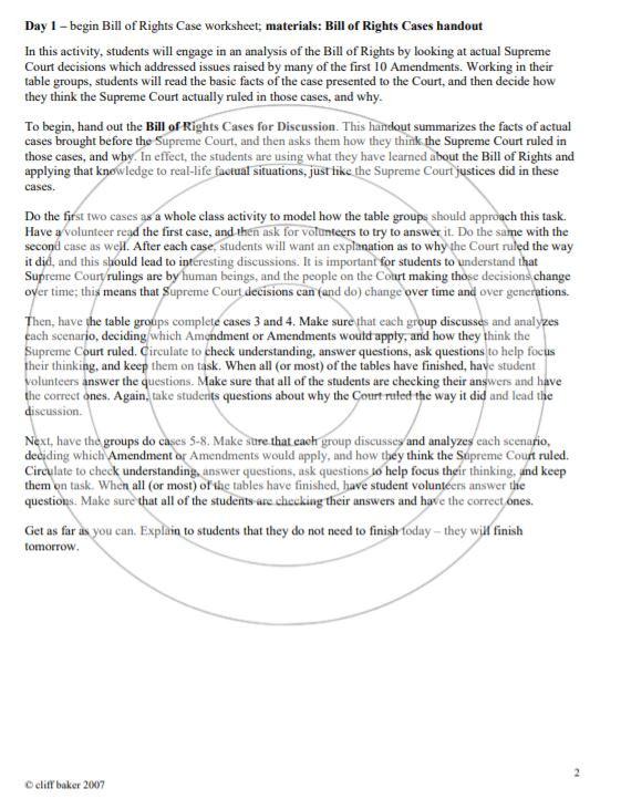 You Be the Judge - analyzing Supreme Court cases on the Bill of Rights ...