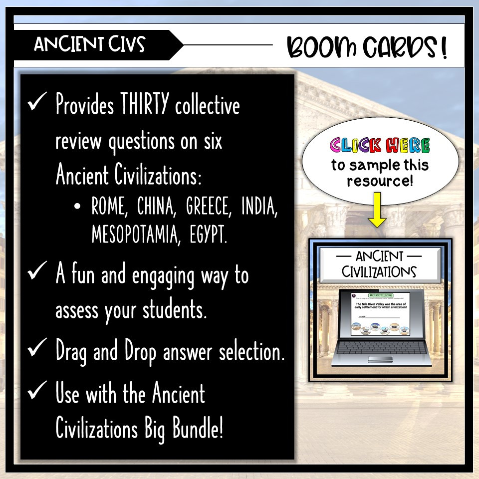 Ancient Civilizations BOOM CARDS Review Deck! - Amped Up Learning