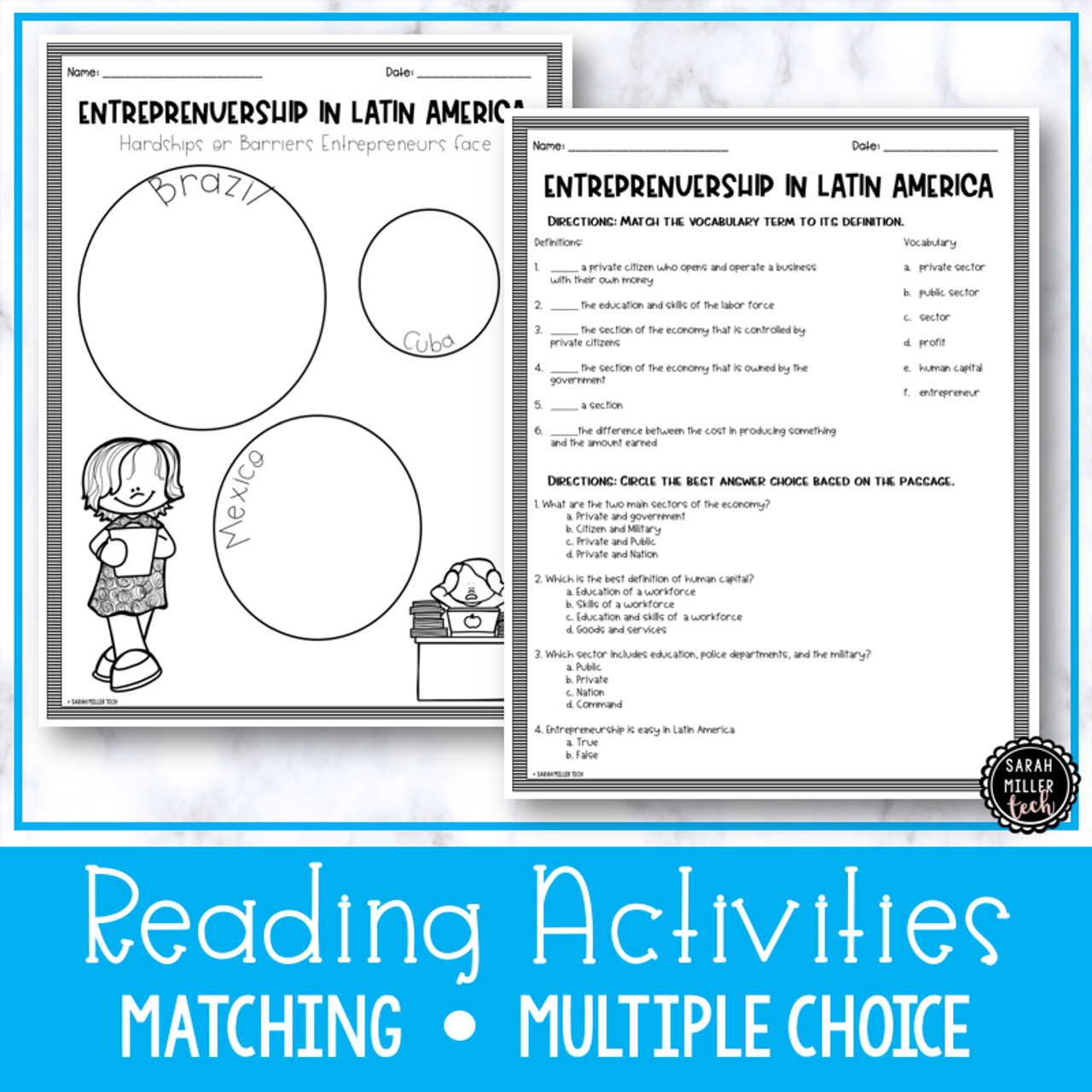 Entrepreneurship in Latin America Reading Activity (SS6E3, SS6E3e ...